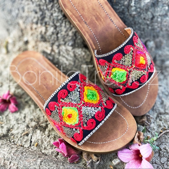 Bonita_Trendz | Shoes | Colorful Sequin Slide Sandals | Poshmark